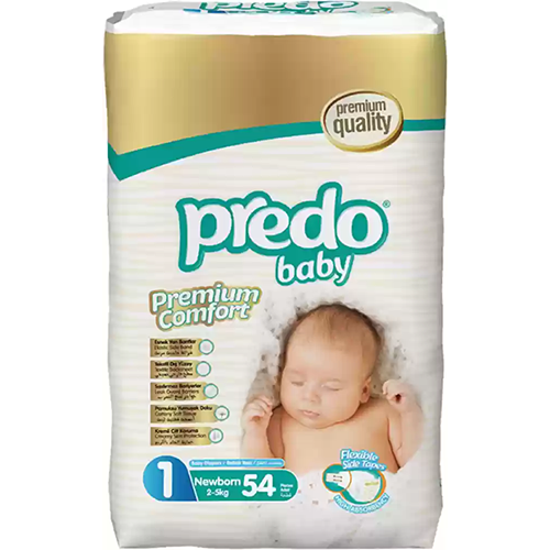 Predo Baby Diapers Size 1 (Newborn) - 54pk